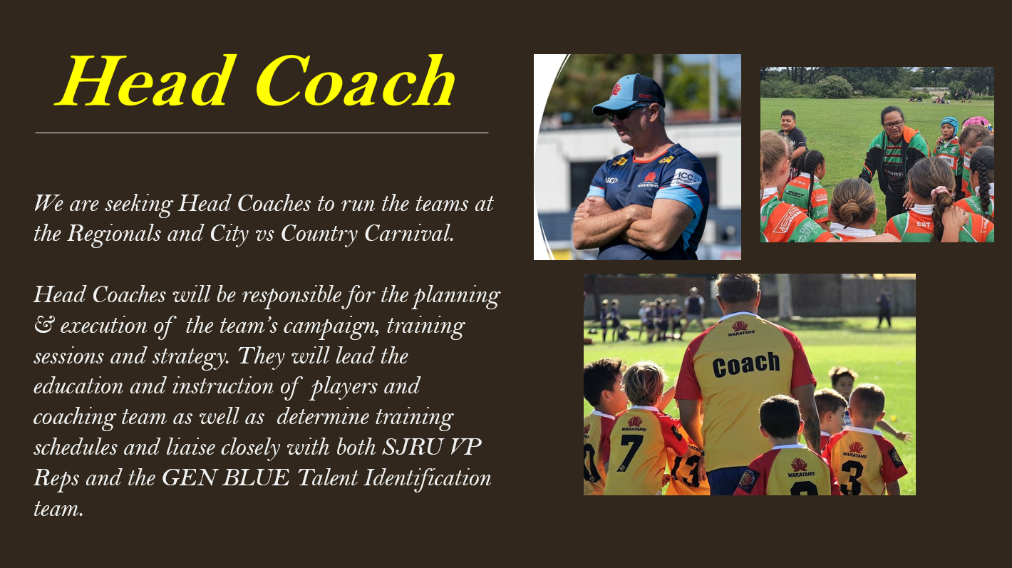 SJRU Rep Coaching Positions 2022 – Sydney Junior Rugby Union